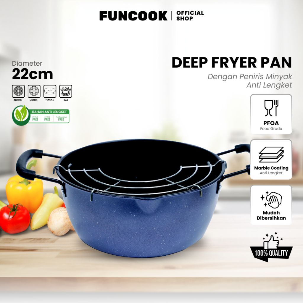 Jual FUNCOOK High quality Panci penggorengan / Panci multifungsi Deep ...