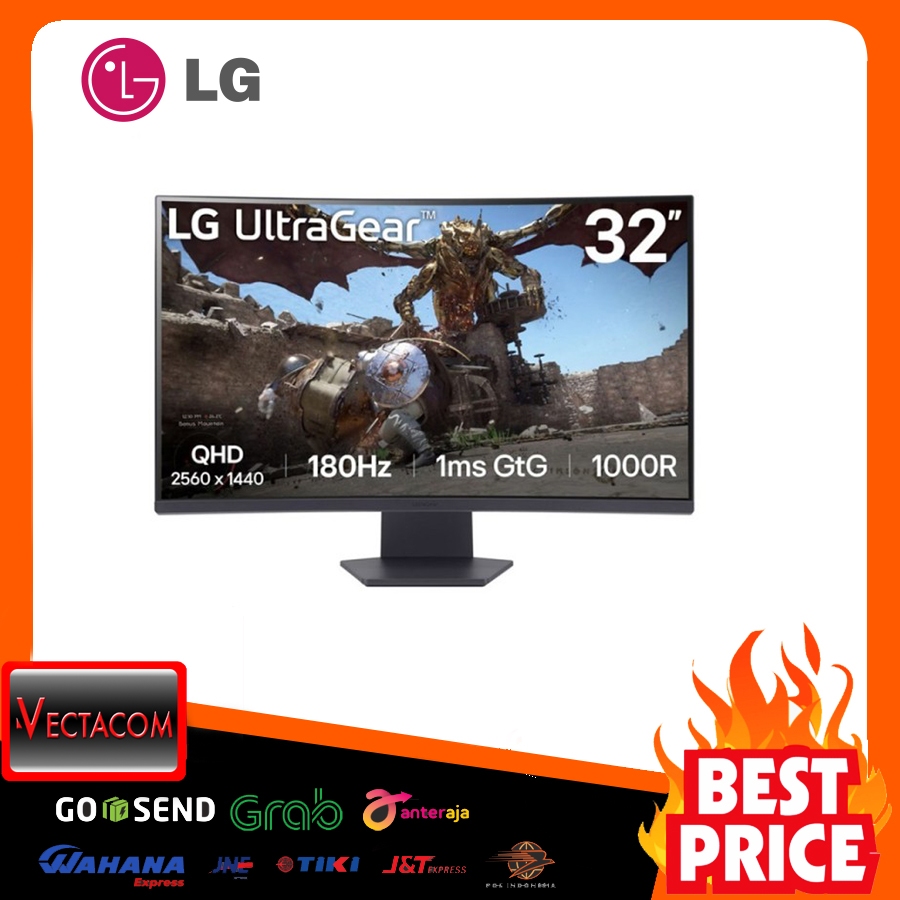 Jual Monitor LED LG UltraGear 32GS60QC-B Gaming - Curved QHD 180Hz 32" Inch | Shopee Indonesia