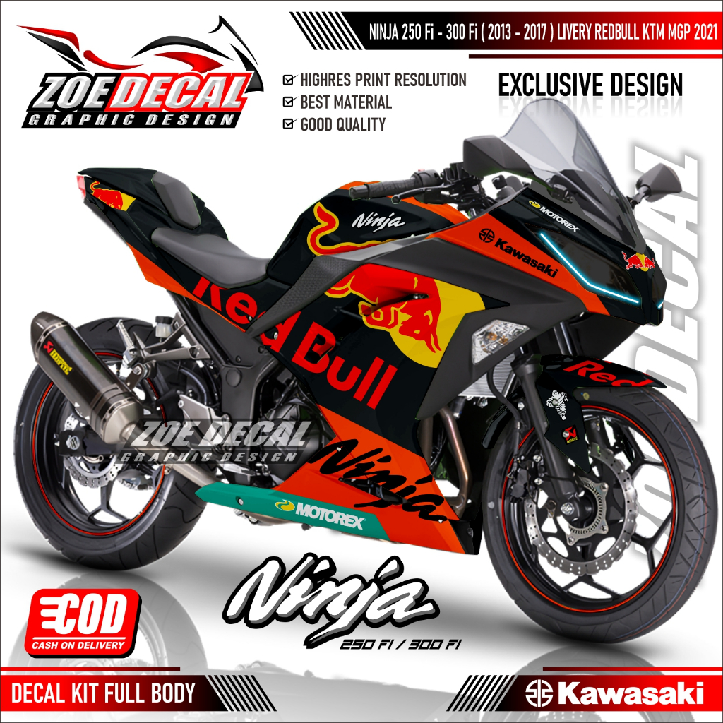 Jual Terbaru Decal FULL BODY Kawasaki Ninja 250 FI Motif / Livery KTM ...