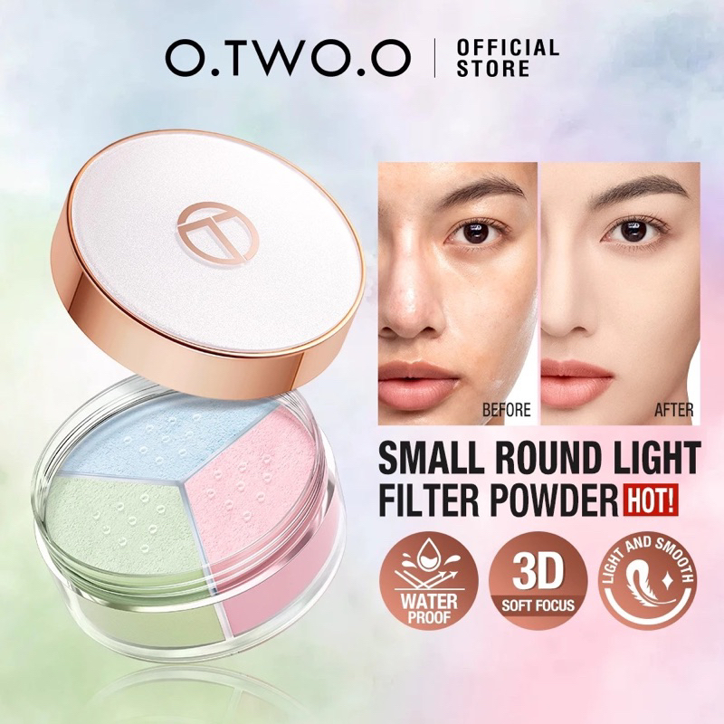 Jual (SC053) O.two. o Oil Control Loose Powder Matte Three Grid Filter ...