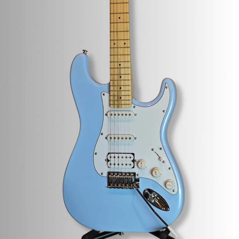 Jual Gitar Elektrik Listrik Leopard Difergio Blue Pikguard Hss Model ...