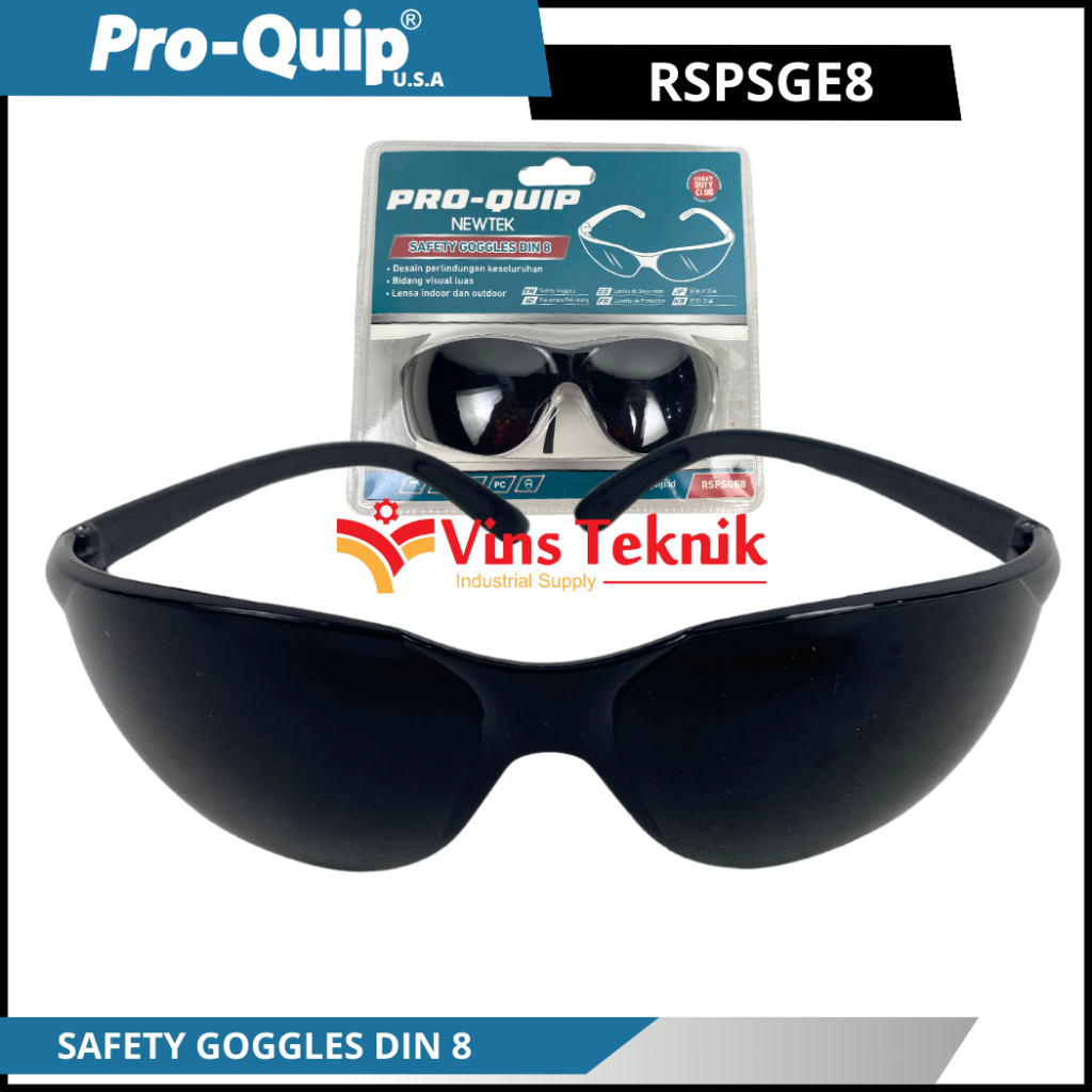 Jual Safety Goggles Kacamata Safety Kaca Mata Las Hitam Proquip RSPSGE8 ...