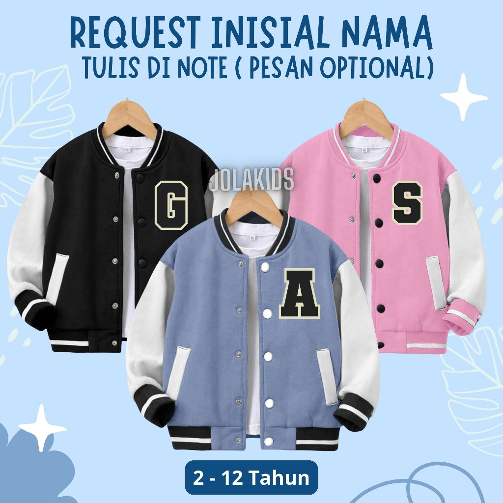 Jual Jaket Varsity Baseball Anak Laki Laki Perempuan 2 - 12 Tahun ...