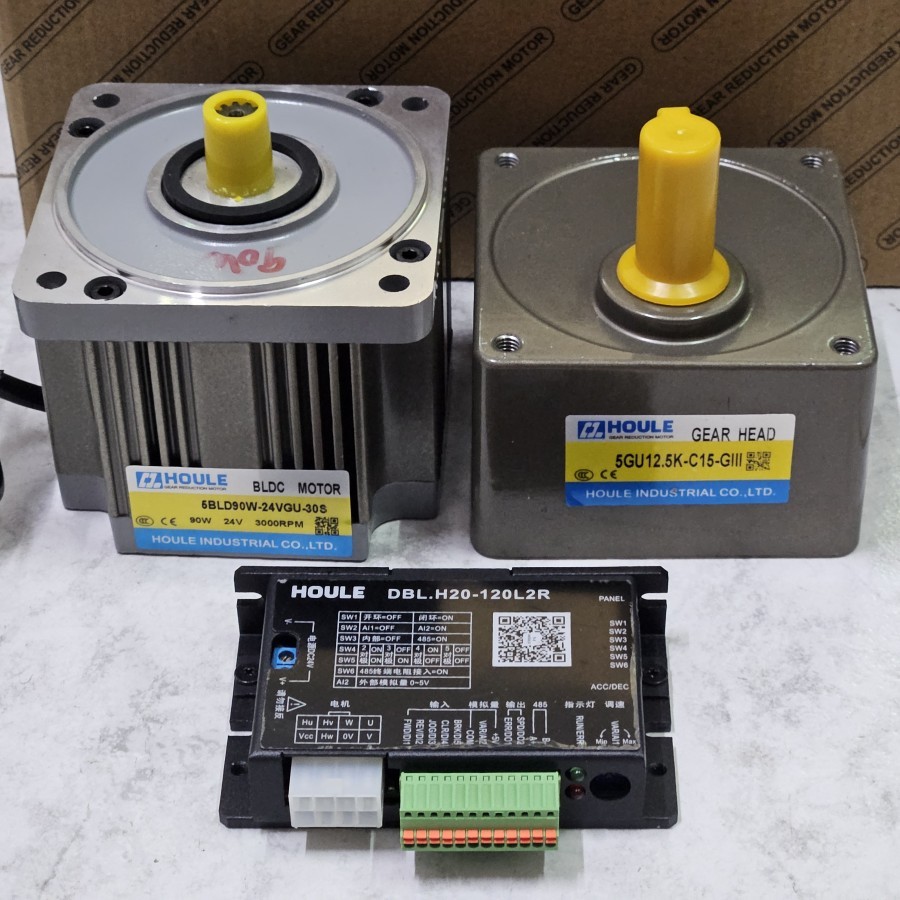 Jual Houle Motor 90W 24V BLDC Gear Motor Brushless DC 5BLD Reversible ...
