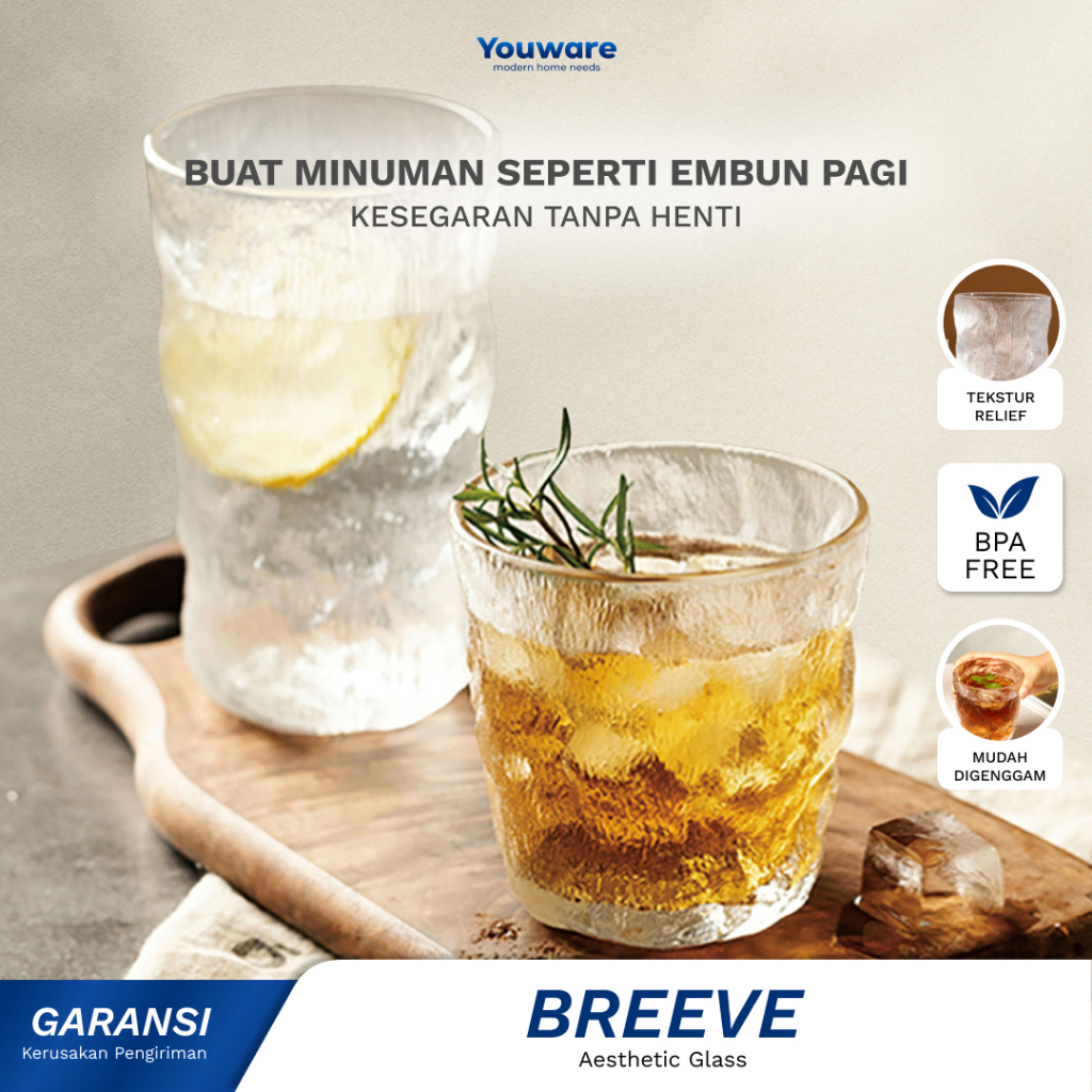 Jual Youware - Breeve Aesthetic Glass (6 Pcs-set) / Gelas Estetik ...