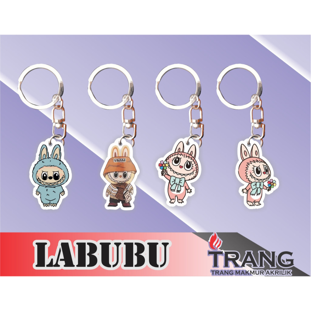 Jual Gantungan Kunci Akrilik Labubu / Keychain Acrylic Labubu | Shopee ...