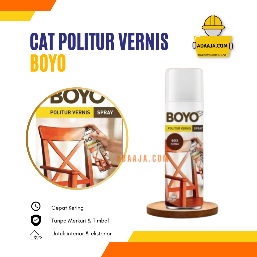 Jual Cat Semprot Politur Kayu Pelapis Warna Spray 400 CC - Boyo ...