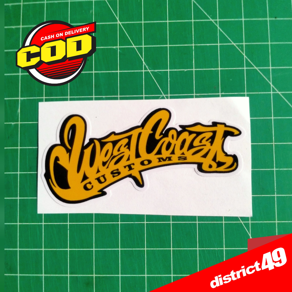 Jual Stiker WEST COAST CUSTOMS - Stiker Print Cut Laminasi Glossy Tahan ...