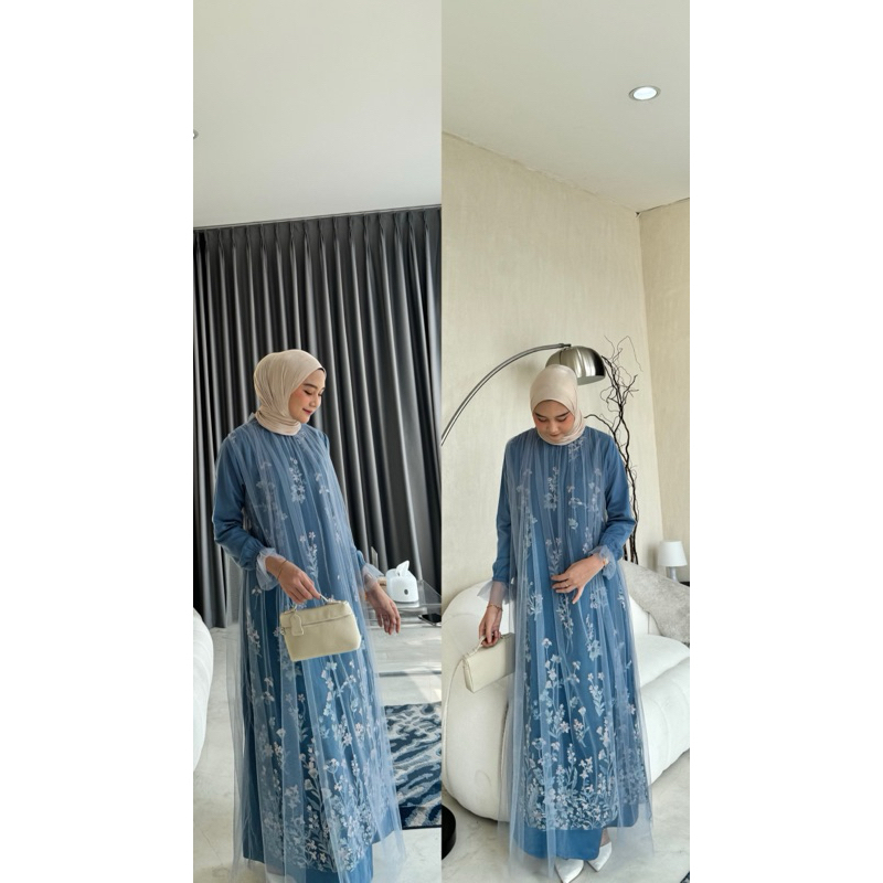 Jual REVINA DRESS TILLE BRUKAT MOTIF GARDEN GAMIS PESTA KONDANGAN BRIDESMAID | Shopee Indonesia