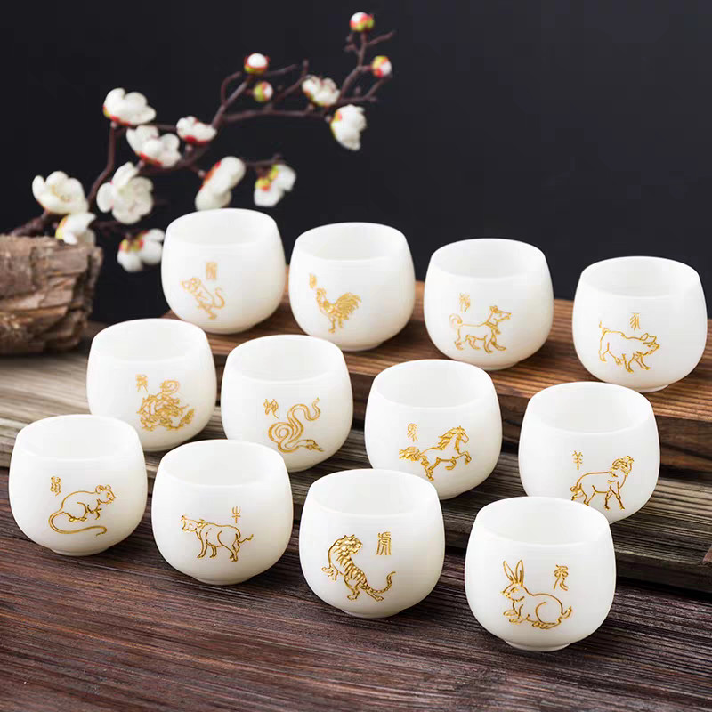 Jual Cangkir Keramik Putih Chines Zodiac Series Shio Chinese Tea Cup ...