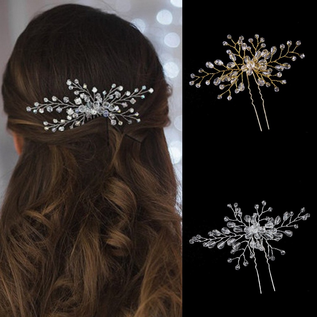 Jual COD⭐ Jepit Rambut Pengantin Wanita Hiasan Kepala Rambut Melingkar ...