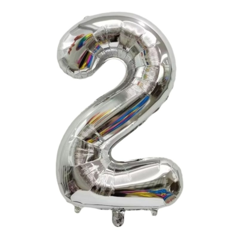 Jual Balon Foil Angka 2 Jumbo 80cm Silver | Shopee Indonesia