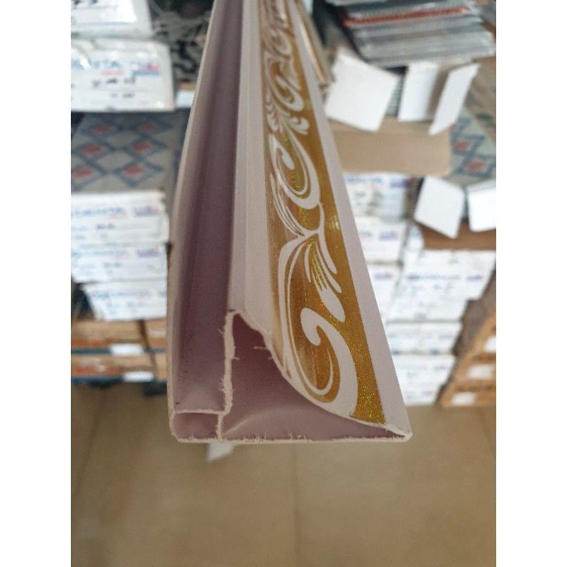 Jual List Profil Tembok PVC Gold Batik LM 018 | Shopee Indonesia