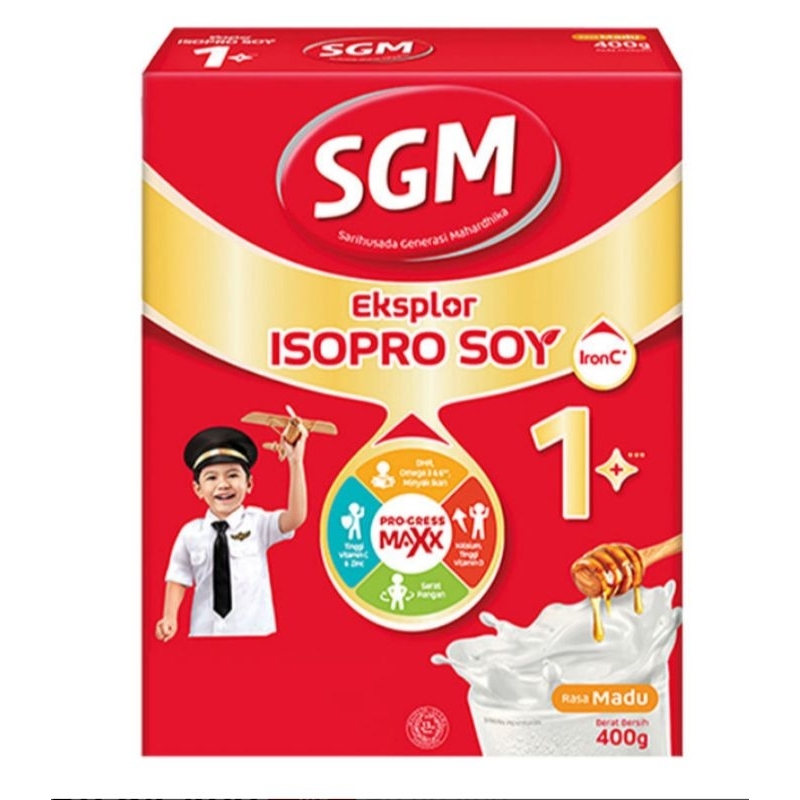 Jual SGM Eksplor ISOPRO SOY 1+ susu bubuk soya pertumbuhan anak usia 1-3 tahun rasa madu ...