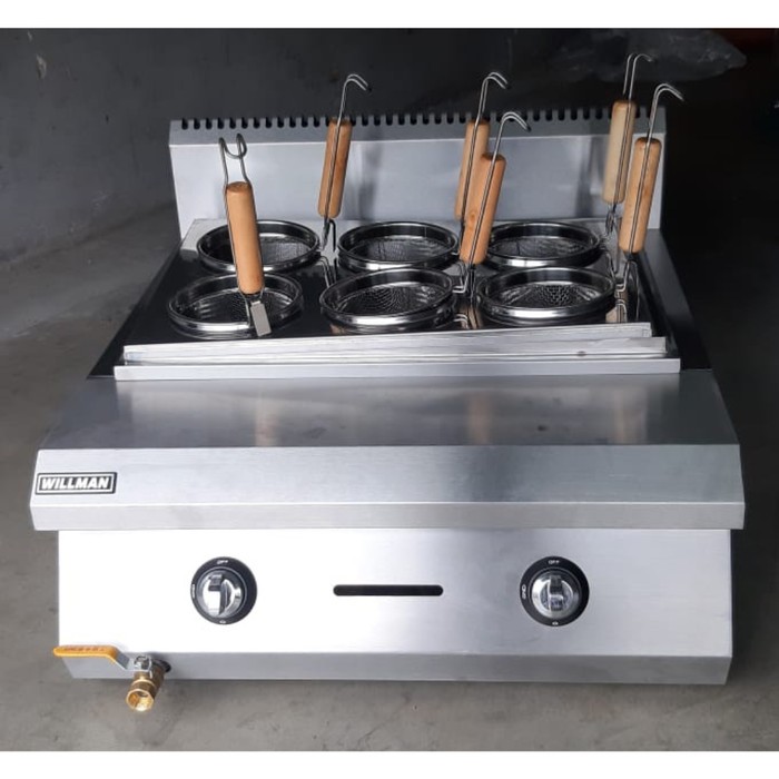 Jual Counter Top Gas Noodle Cooker Kompor Rebus Mie Pasta 6 Tungku WILLMAN | Shopee Indonesia