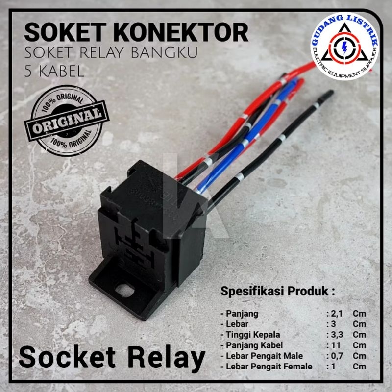 Jual Socket Rumah Relay Gandeng Bangku 5 Lubang Dengan Kabel | Shopee ...