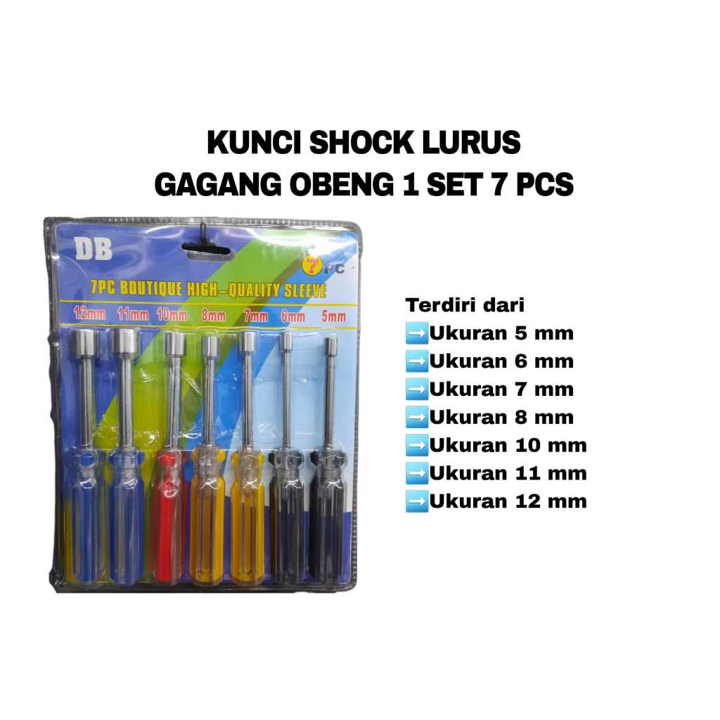 Jual KUNCI SHOCK LURUS GAGANG OBENG 1 SET 7 PCS | Shopee Indonesia
