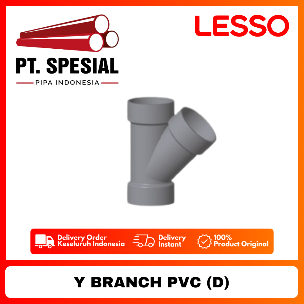 Jual Tee Y PVC D Lesso 4 x 2 Inch / Vlok Tee Y PVC / Y-Branch PVC / Y ...