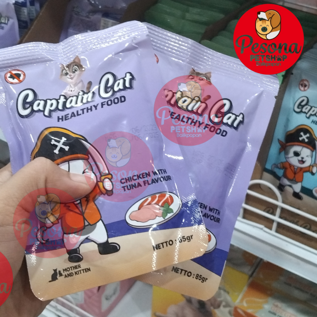 Jual CAPTAIN CAT POUCH MOTHER & KITTEN 85GR TUNA/ SALMON/ CHICKEN TUNA ...