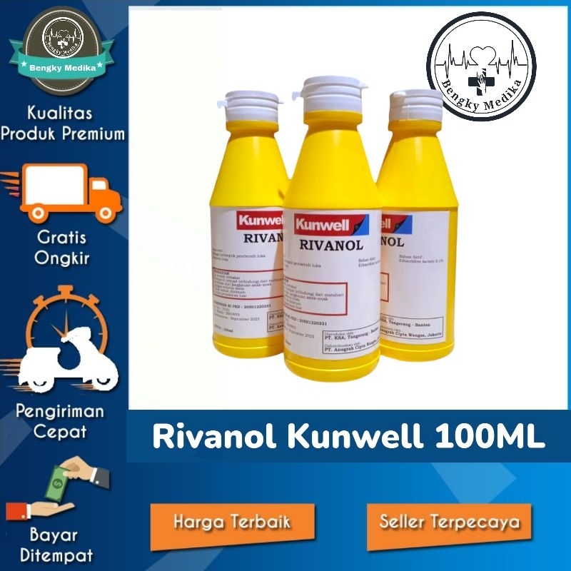 Jual Rivanol Kunwell 100ML Cairan Antiseptik Rivanol Kunwell | Shopee ...