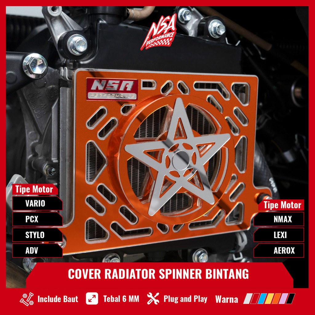 Jual NSA COVER RADIATOR SPINER BINTANG MIRROR VARIO PCX NMAX AEROX ADV ...