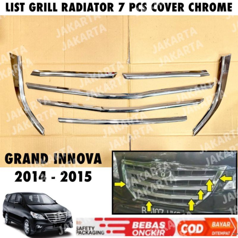 Jual List Grill Radiator Bumper Depan 7pcs Grand Innova 2014 2015 Cover ...