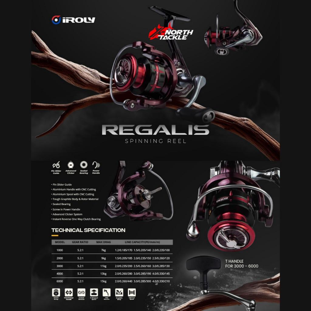 Jual REEL SPINNING IROLY REGALIS 1000 2000 3000 4000 6000 SCREW IN ...
