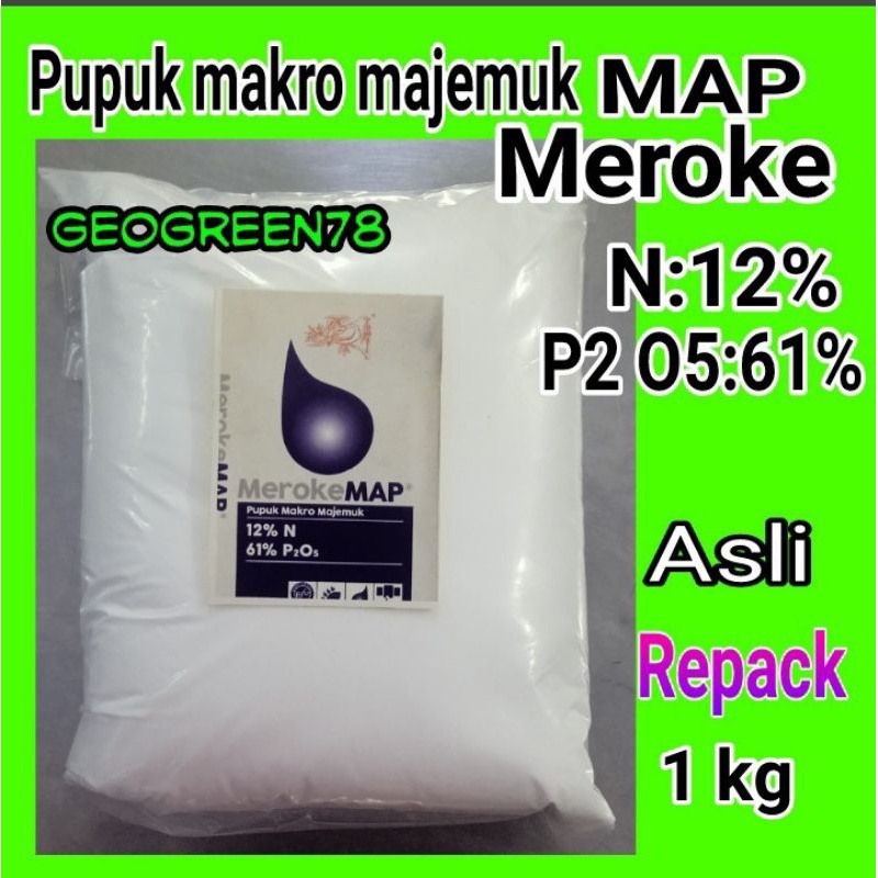 Jual Pupuk MAP mono amonium posfat Meroke Repaking 1 kg asli | Shopee ...