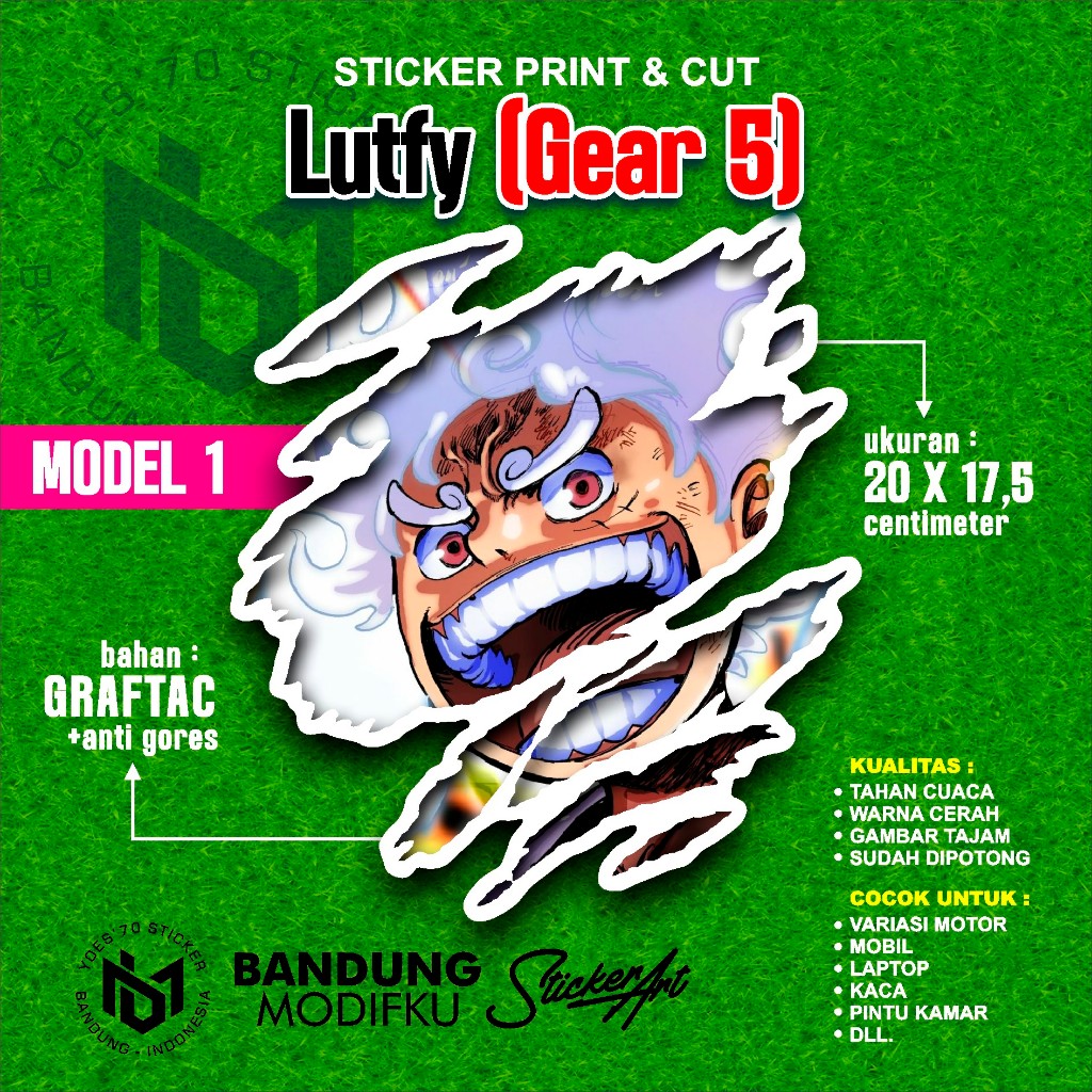 Jual Stiker Tokoh Anime Viral / Lutfy (Gear5)-1 / Stiker Manga ...