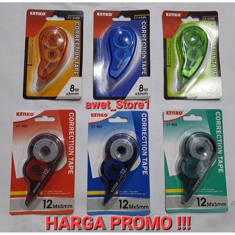 Jual TIPP EX Correction Tape Roll KERTAS KENKO CT 902 & CT 634N ...