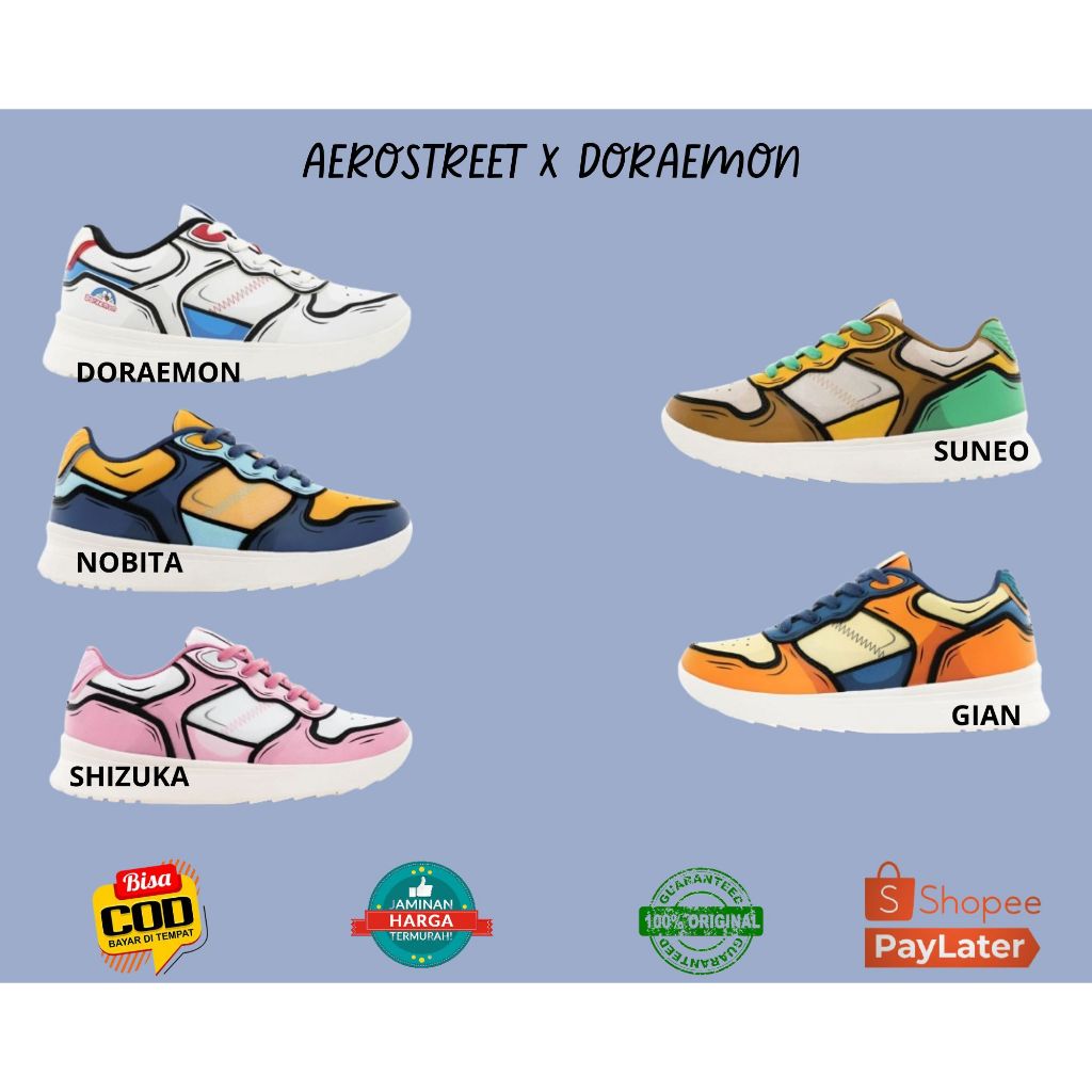 Jual [STOCK TERBATAS] AEROSTREET X DORAEMON // AEROSTREET NOBITA ...