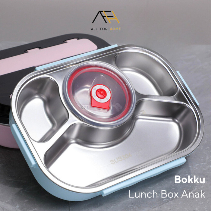 Jual AFH BOKKU Kotak Makan Stainless 4 Sekat / Lunch Box Serbaguna ...