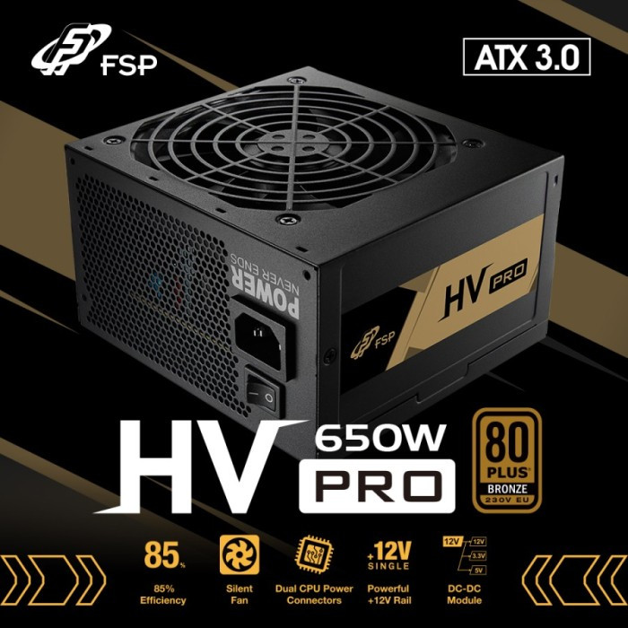 Jual Hardware (PSU) FSP HV PRO 650W 85+ BRONZE | Shopee Indonesia