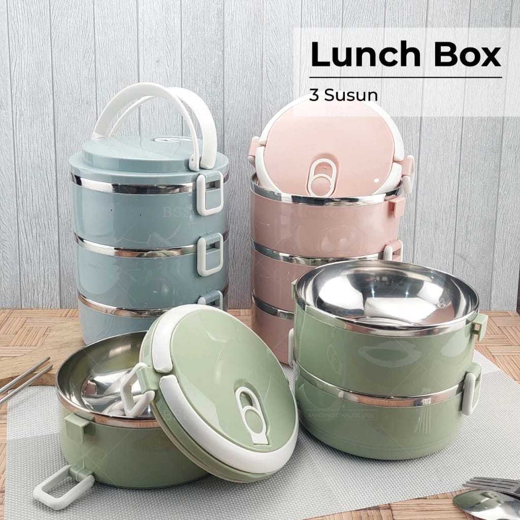 Jual Rantang Makanan 3 susun Lunch Box 3susun Rantang Lunch Box 3 ...