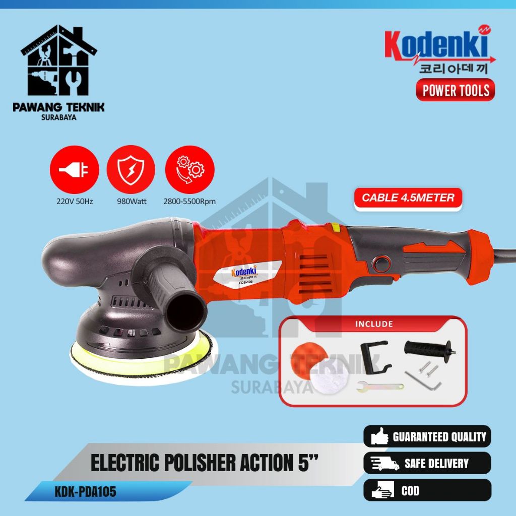 Jual Kodenki Mesin Poles Dual Action 5" Polisher 5 Inch Variable Speed ...