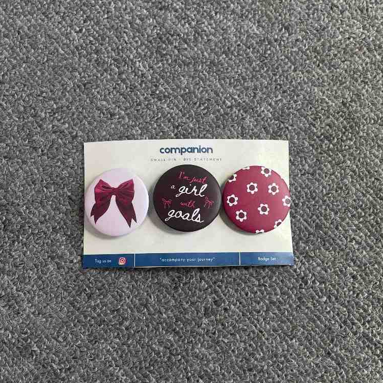 Jual Pin Badge Burgundy Series by Colour Company - 1 set isi 3 pcs ...