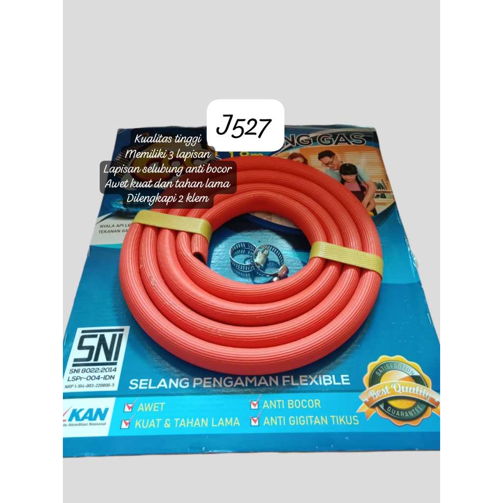 Jual J527 ORIGINAL SELANG REGULATOR KOMPOR GAS ANTI BOCOR PANJANG 1,8M ...