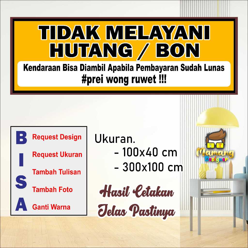 Jual Cetak Spanduk Banner Tulisan Tidak Menerima Bon Atau Hutang Keren ...