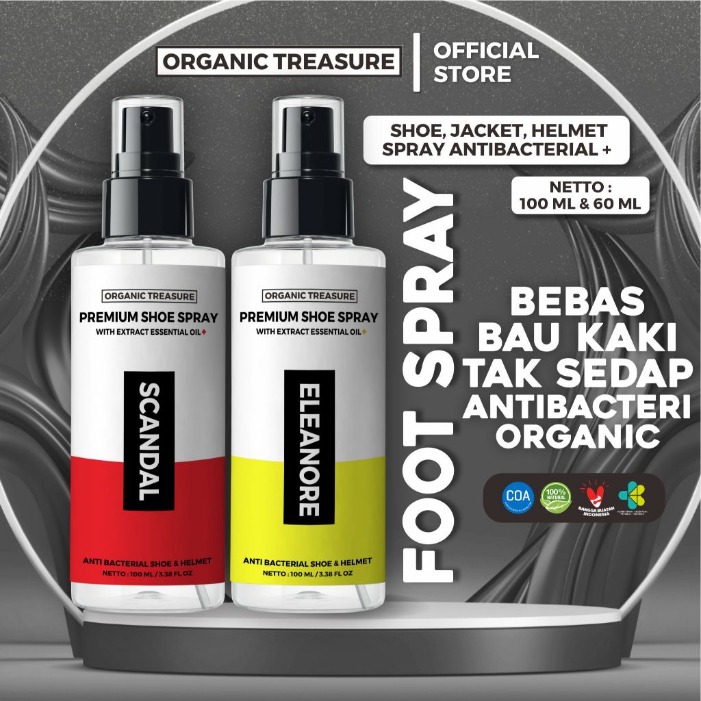 Jual ORGANIC TREASURE - Foot Spray, Shoe Spray, Jacket and Helmet Spray ...