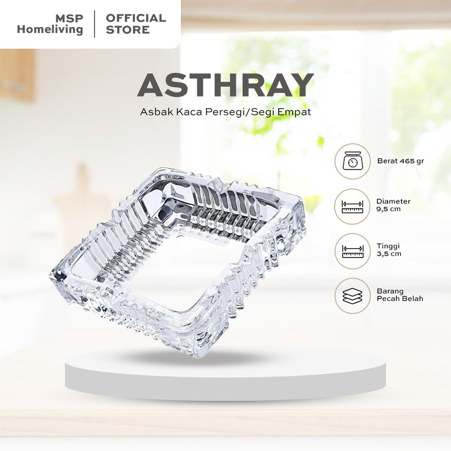 Jual Ashtray Square Glass(MSP-B44)/Asbak Kaca Persegi/1 Pcs | Shopee ...