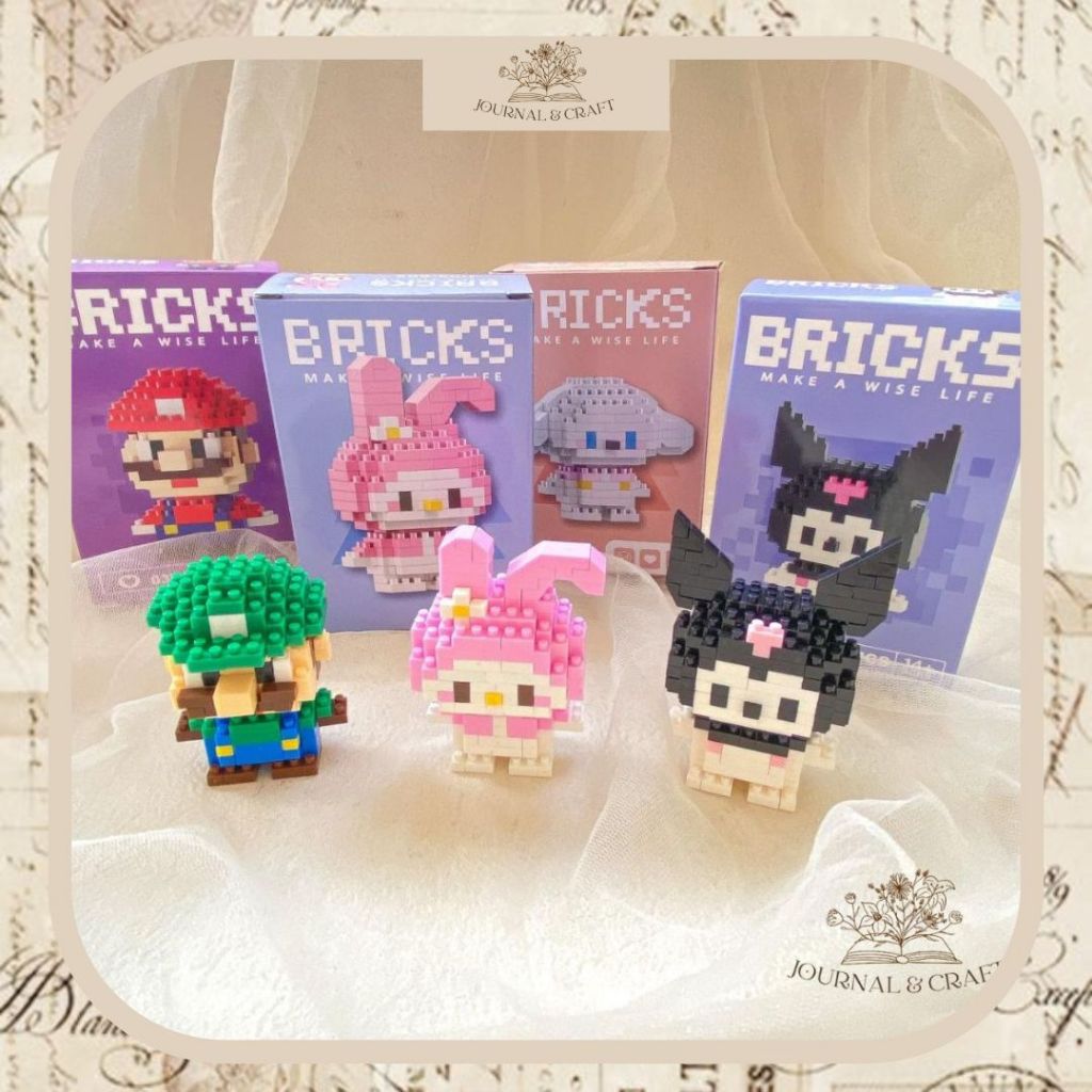 Jual JournalandCraft Bricks Toys Mainan Balok Susun Kartun Mini Mainan ...