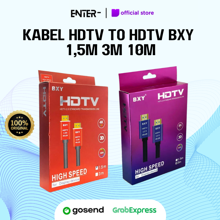 Jual Kabel HDTV To HDTV BXY 1,5M 3M 10M HDMI to HDMI | Shopee Indonesia