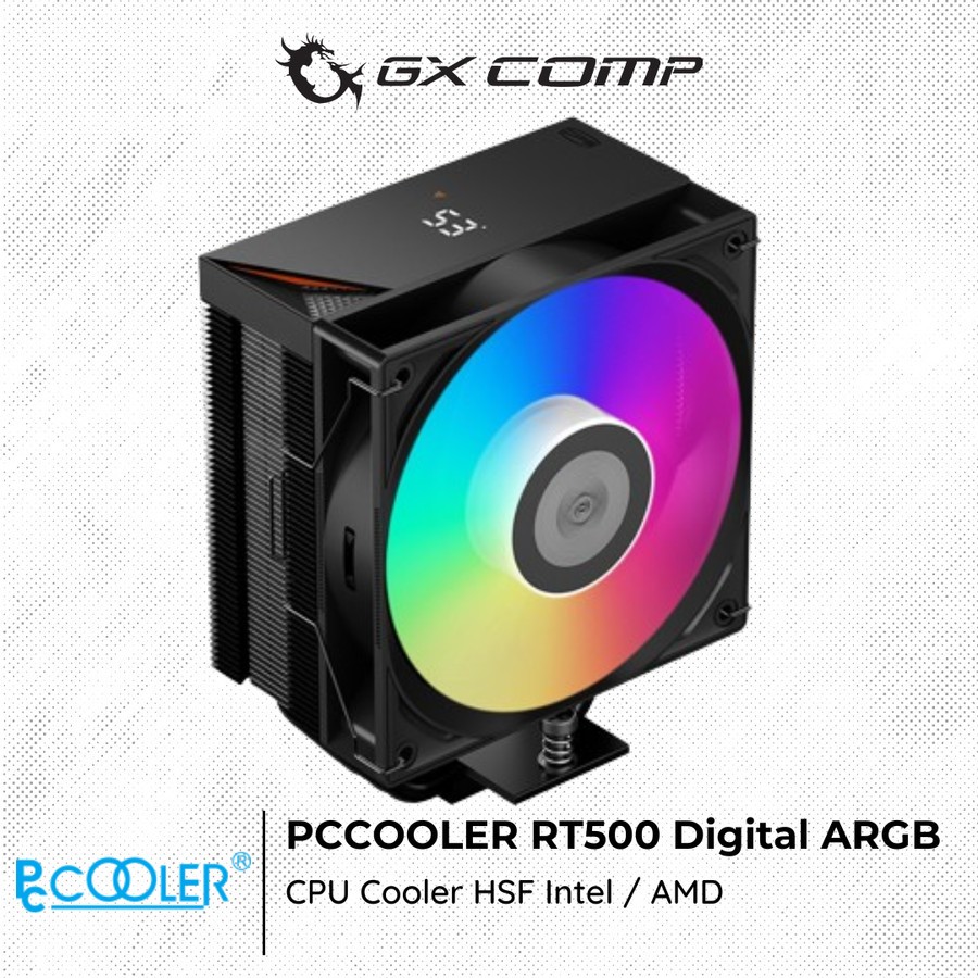 Jual PCCOOLER RT500 Smart Digital Monitor ARGB Black - CPU Cooler HSF ...