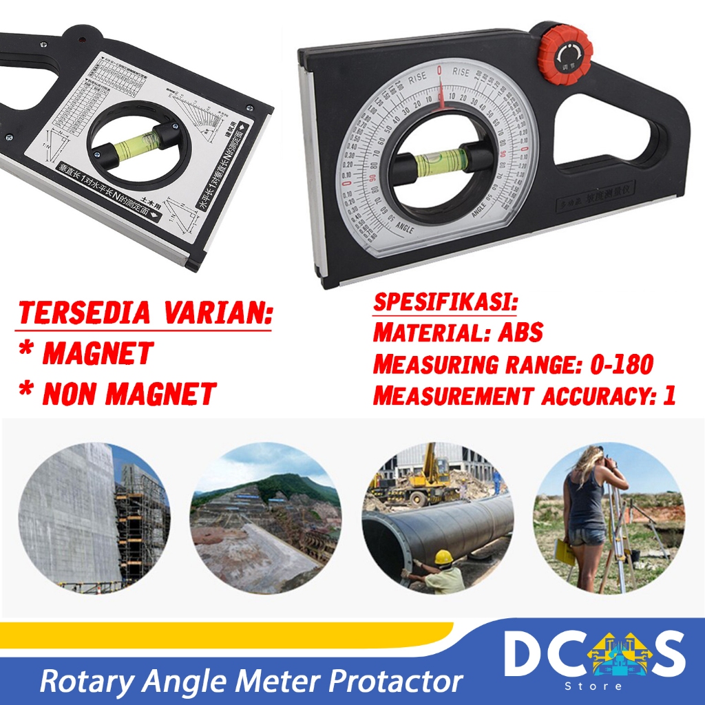 Jual Rotary Angle Meter Protactor Inclinometer/Alat Ukur Sudut ...