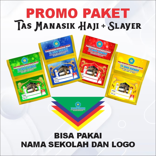 Jual Tas Manasik Haji Anak TK Paud + Slayer Custom Logo dan Nama ...