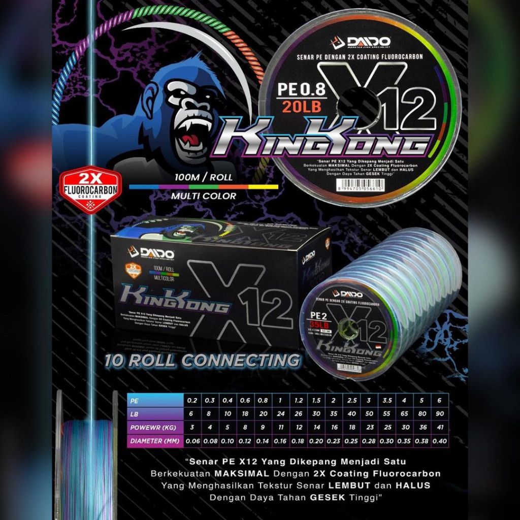 Jual Senar PE Daido KingKong X12 100M | Shopee Indonesia