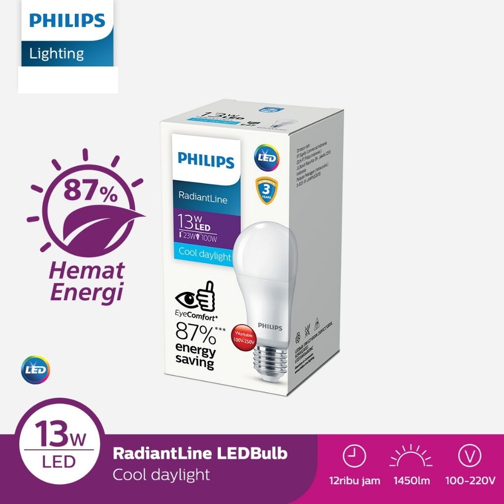 Jual Philips RadiantLine LED Bulb 13W 6500K Putih/Cool Daylight | Shopee Indonesia