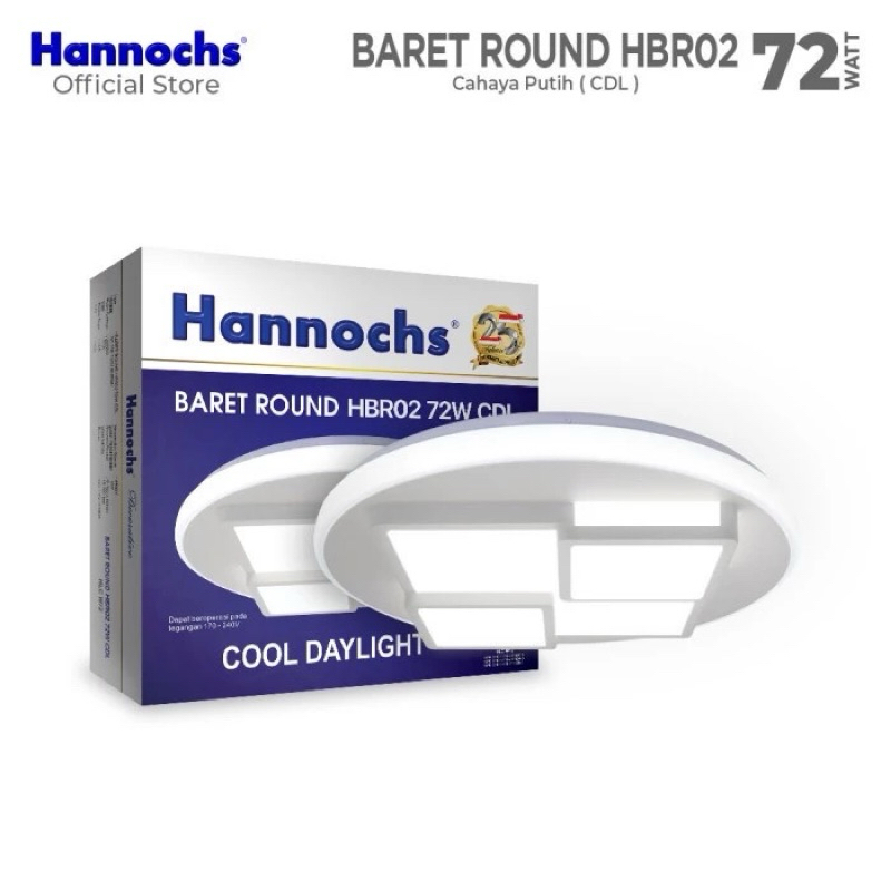 Jual HANNOCHS LAMPU PLAFON BARET CEILING LAMP LED HBR02 72W MEWAH ...