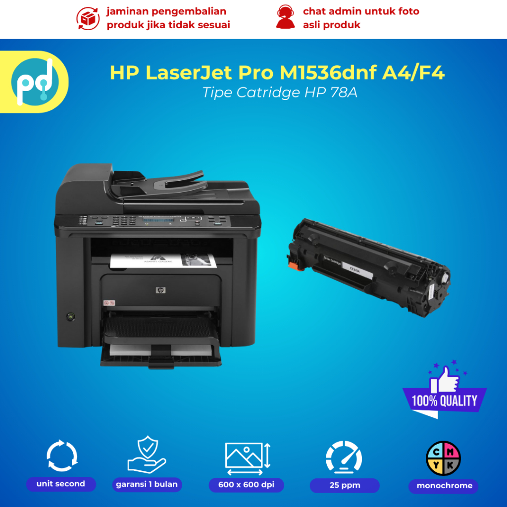 Jual printer hp laserjet pro m1536 dnf - duplex network fax, printer ...