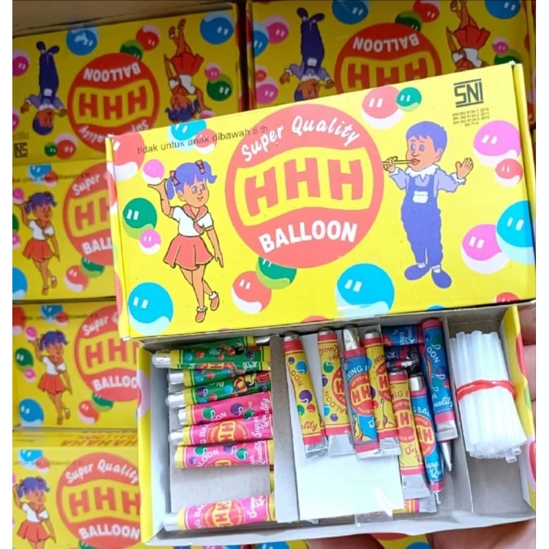 Jual PROMO Balon HHH isi 32 Pcs ( 1 Box ) Balon Tiup HHH / Balon Tiup ...